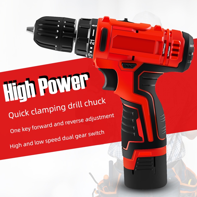 Cordless drill，Lithium electric drill rechargeable electric hand drill ...