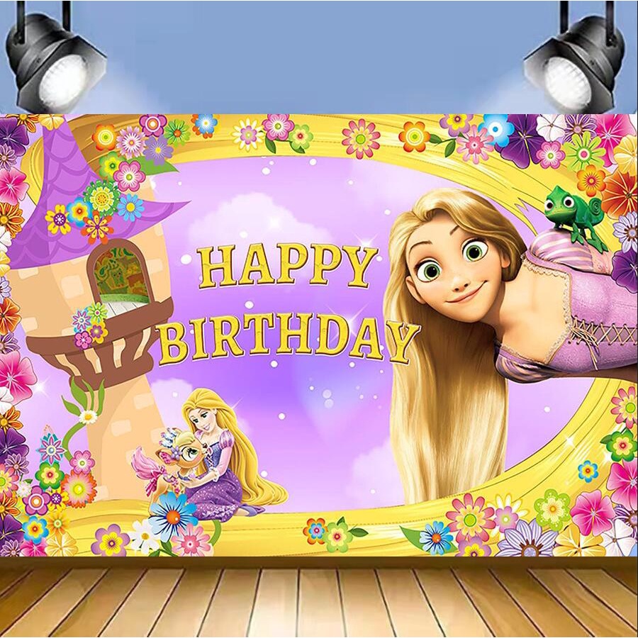Floral Castle Rapunzel Photography Backdrop for Girls Birthday Prom ...