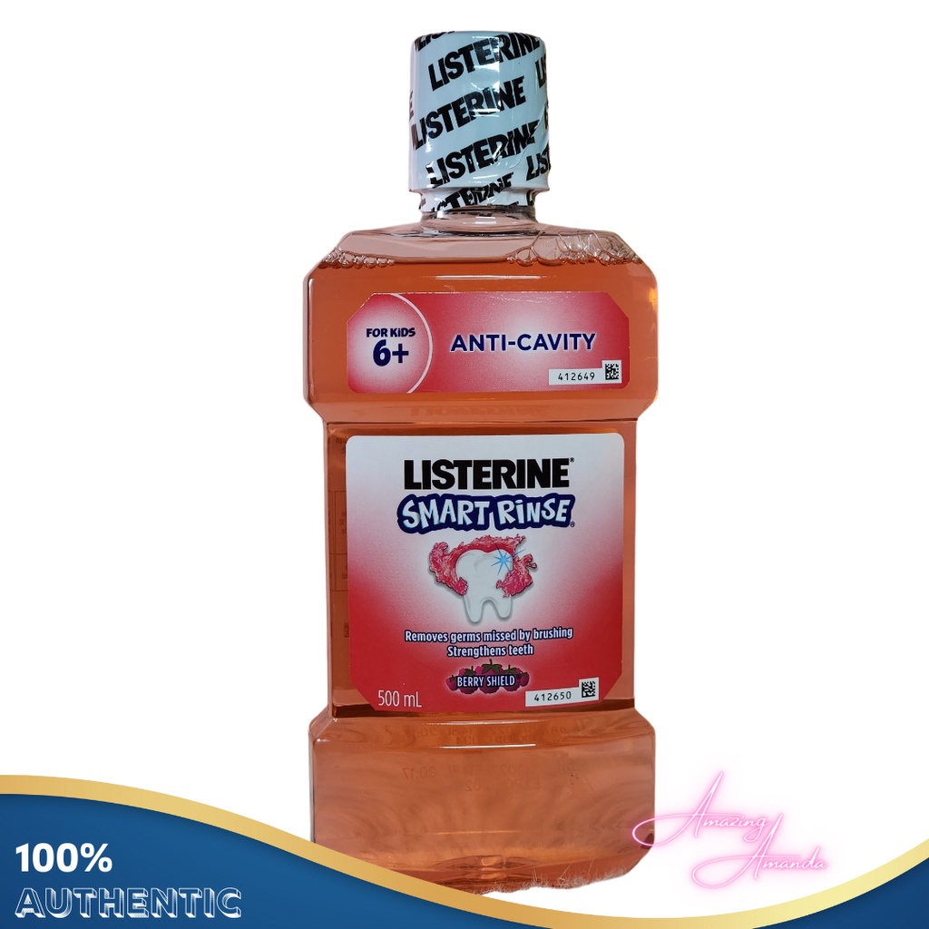 Listerine Smart Rinse Anti Cavity Kids' Mouthwash Berry Shield 500ml ...