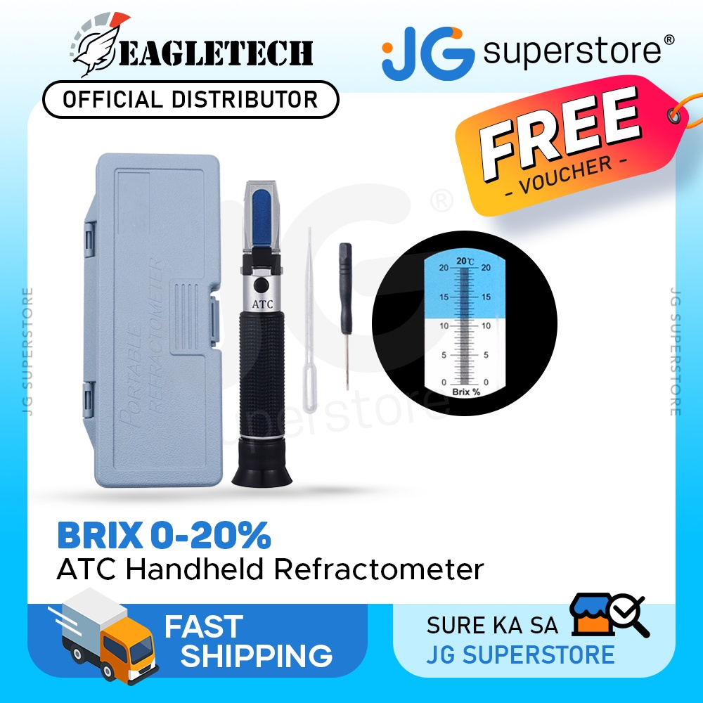 [CLEARANCE] Eagletech BRIX 0-20% ATC Handheld Refractometer Reader ...