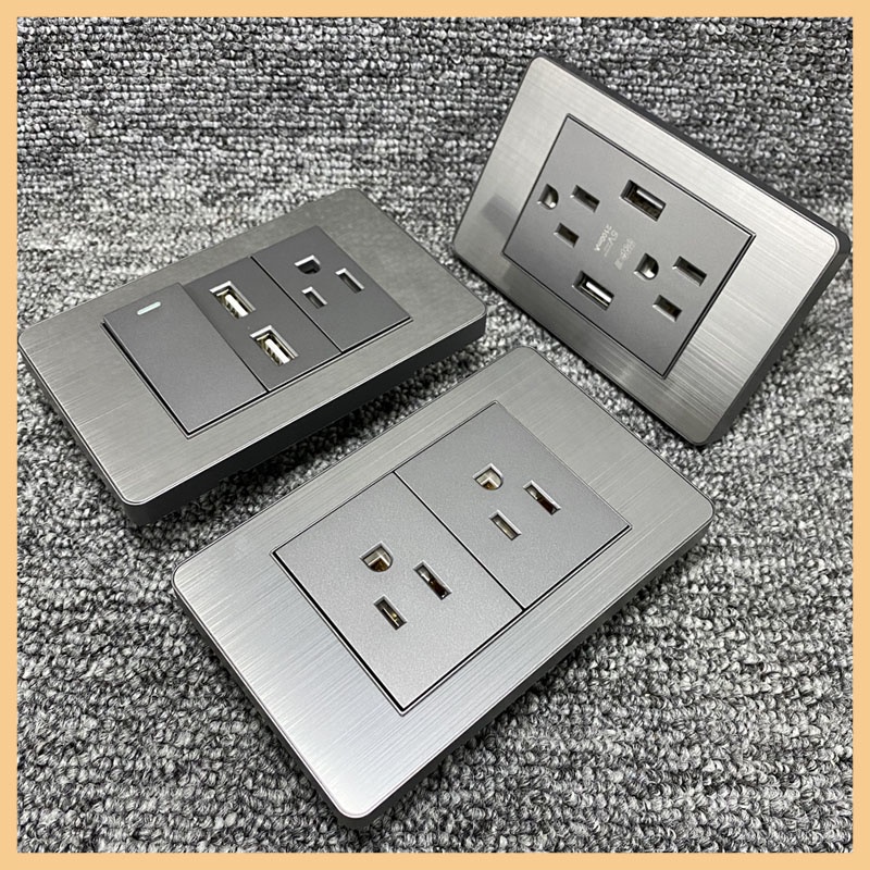 118 stainless steel switch socket panel series universal wall socket 1 ...