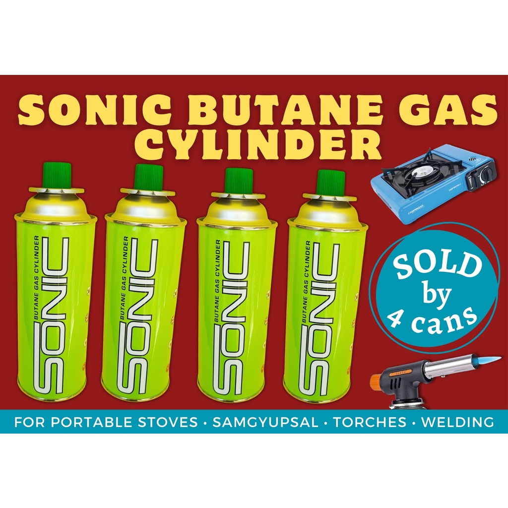 Sonic Butane Gas Cylinder Sold by 4 pcs. For Portable Stoves Cooking ...