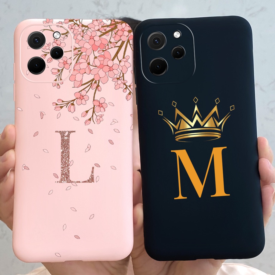 Huawei Nova Y61 EVE-LX9 Casing Soft Silicone Luxury Crown Letter Phone ...
