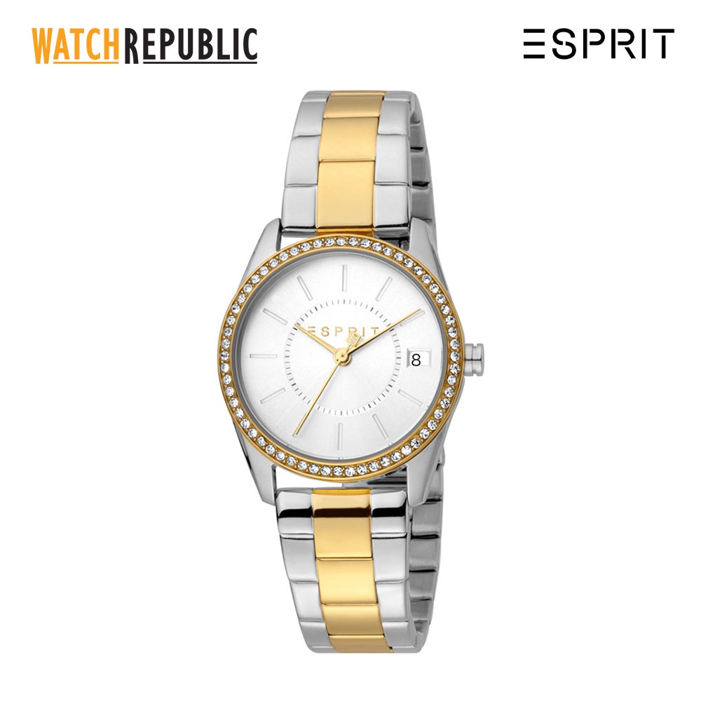 Esprit Robinson Two Tone Stainless Steel Analog Quartz Watch For Women ...