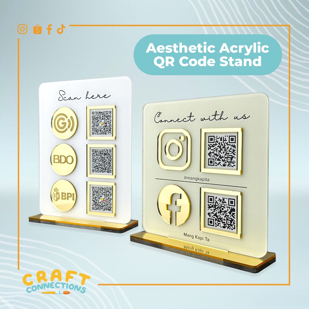 Acrylic QR Stand For Premium and Aesthetic Businesses, Shops, Clinic ...