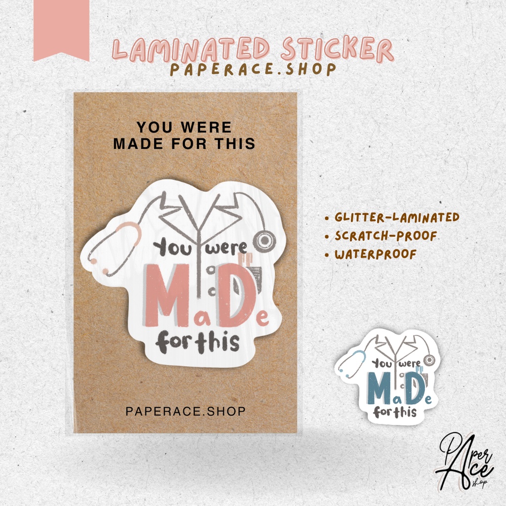 Laminated Glitter Sticker | MD Doctor | LS003 | Decals die cut ...