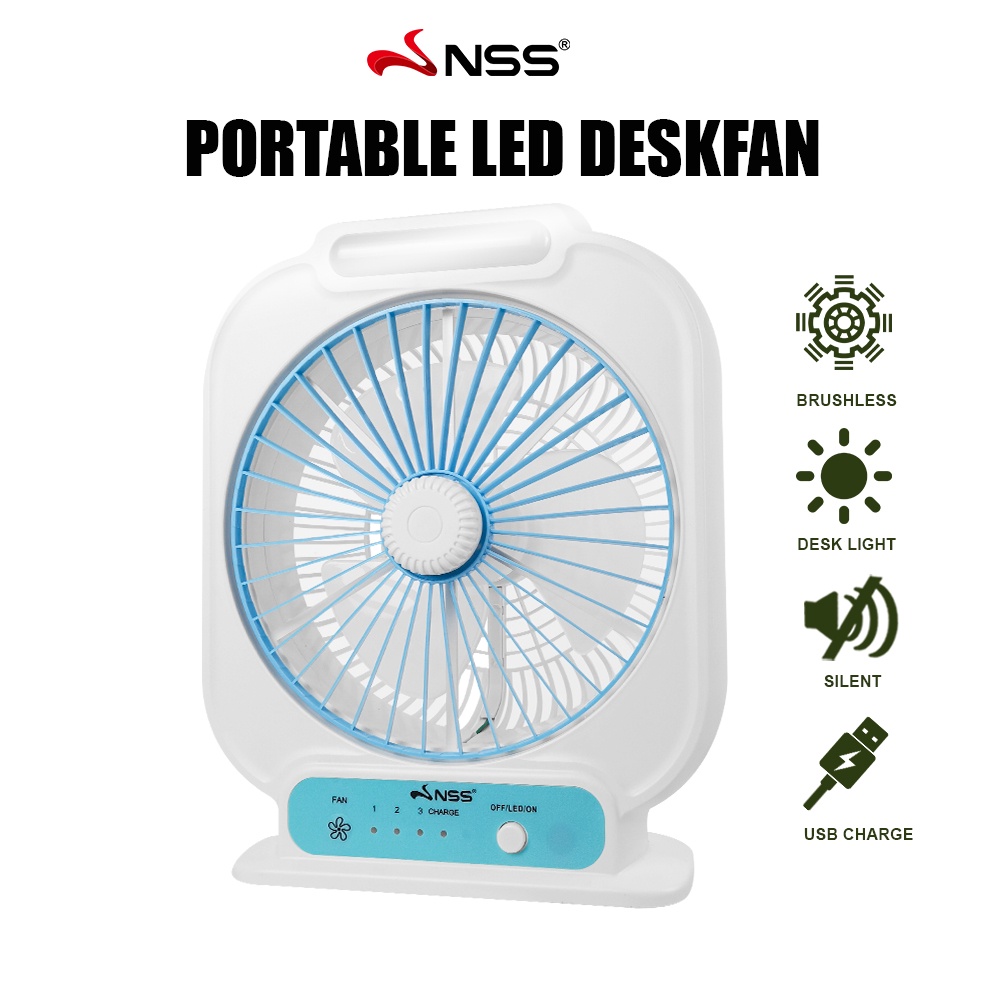 NSS Box Electric Rechargeable Table Fan 3 Speeds | Shopee Philippines