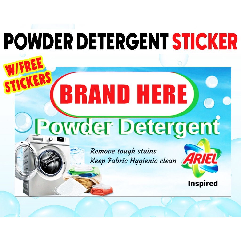 POWDER DETERGENT STICKER LABEL 100pcs. | Shopee Philippines