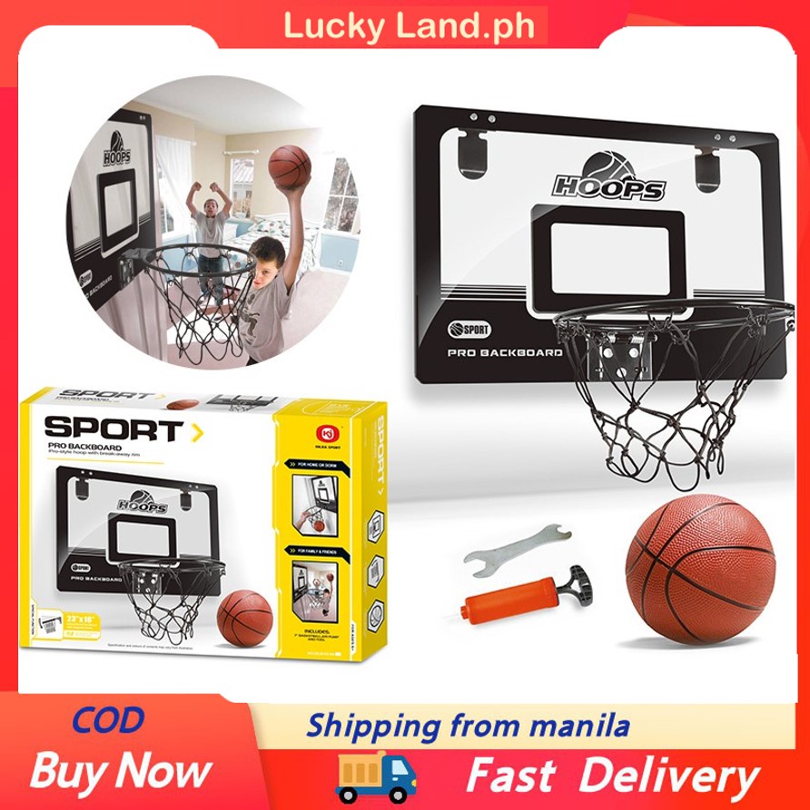 Mini Indoor Basketball Hoop With Ball 18 inch x12 inch Shatterproof ...