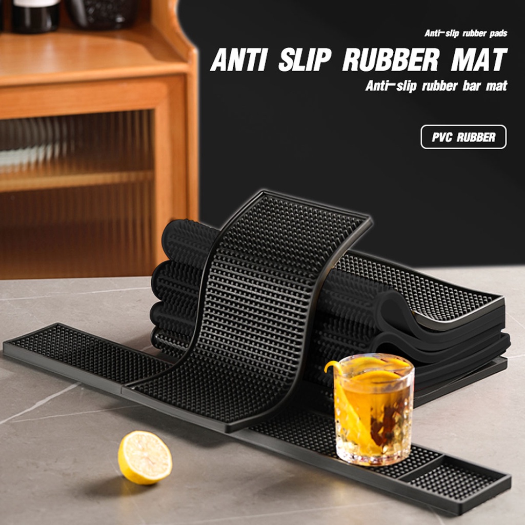 Black Bar Mat Anti-slip Rubber Mats Thickened PVC Rubber Shock ...
