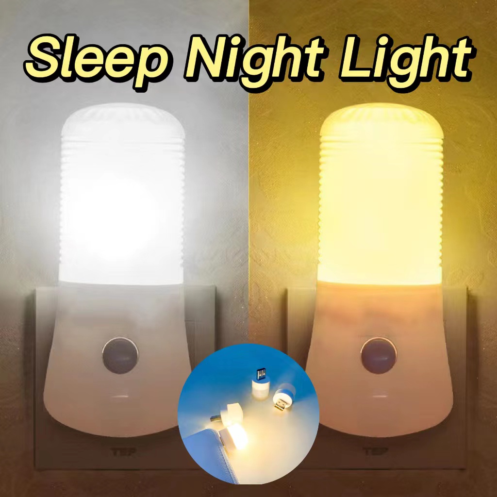3W Home Wall Plug LED Light Night Light Bedside Induction Light White ...
