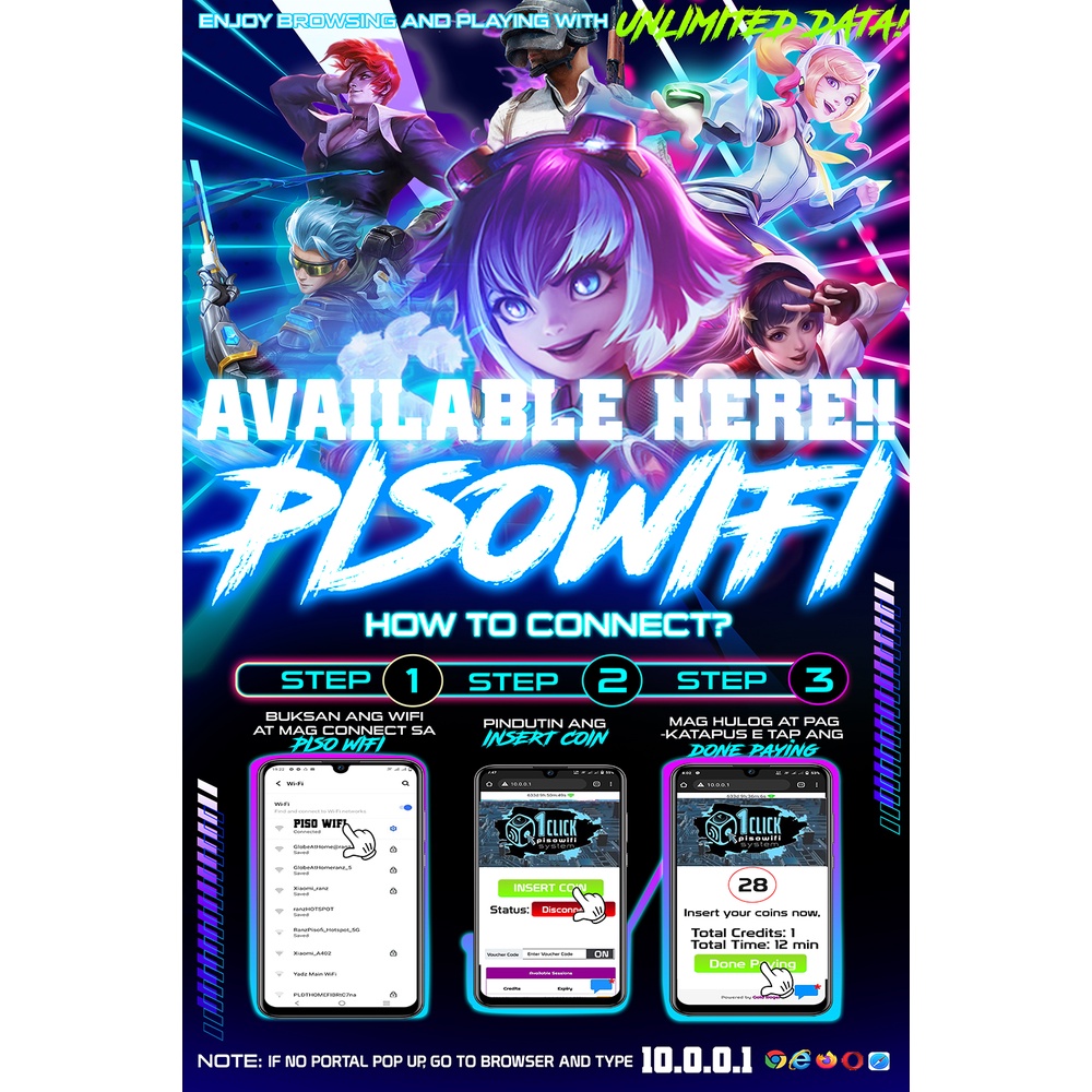 1Click Pisowifi Tarpauline Half of 2x3 Size | Shopee Philippines