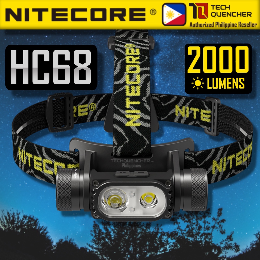 Nitecore HC68 Headlamp 2000 Lumens - USB-C Rechargeable 3500mAh Battery ...