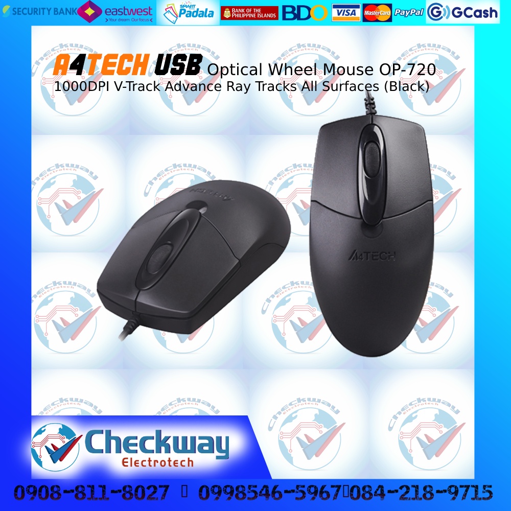 A4TECH USB Optical Wheel Mouse OP-720 1000DPI | Shopee Philippines