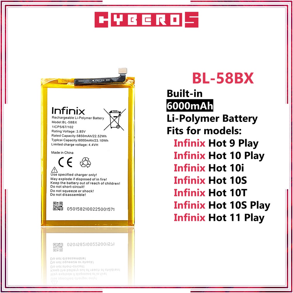 Battery of Infinix Hot 9 Play / Hot 10 Play / Hot 10i / Hot 10S / Hot ...