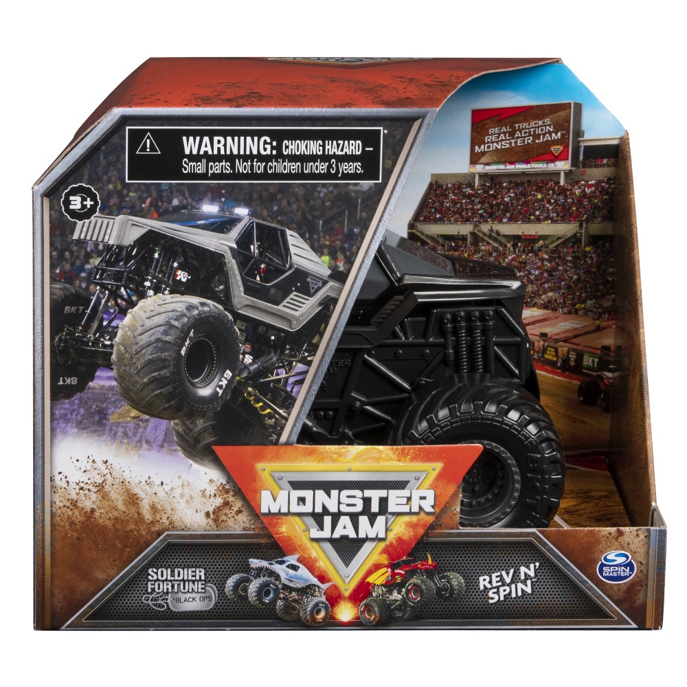 Monster Jam Vehicle 1:43 Soldier Fortune Black Ops Rev N' Spin Click ...