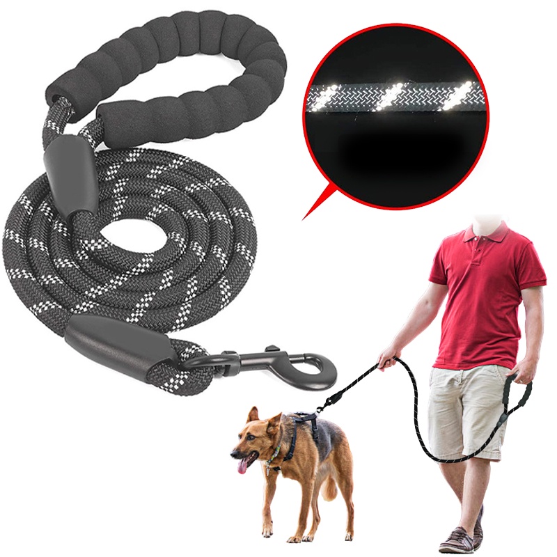 150cm Strong Dog Leash With Padded Handle and Highly Reflective Threads ...