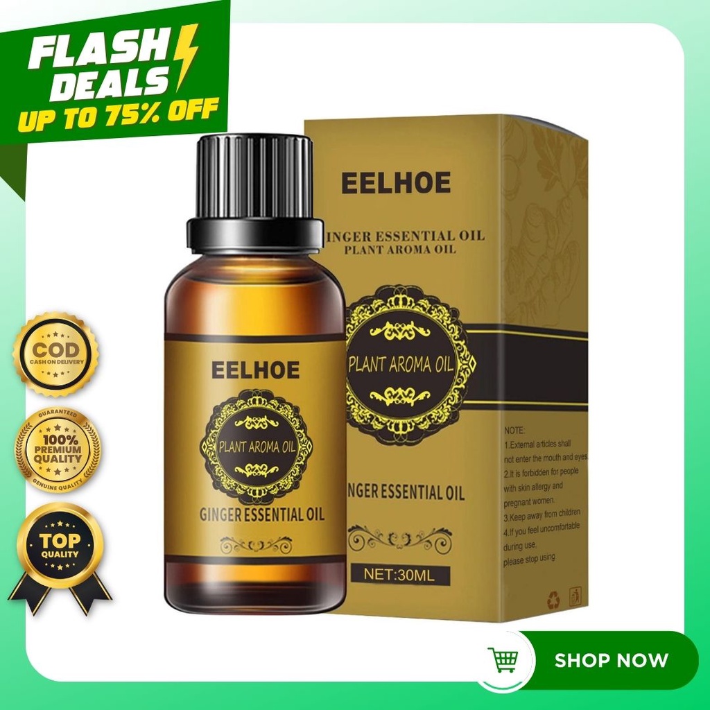 Original ELLHOE New Natural Ginger Oil Lymphatic Drainage Therapy Anti ...