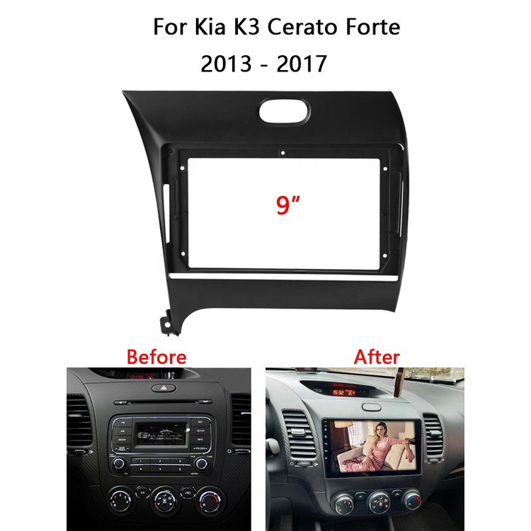 Car Audio 9" Big Screen DVD Fascia Frame Adapter For KIA K3 2013-2017 ...