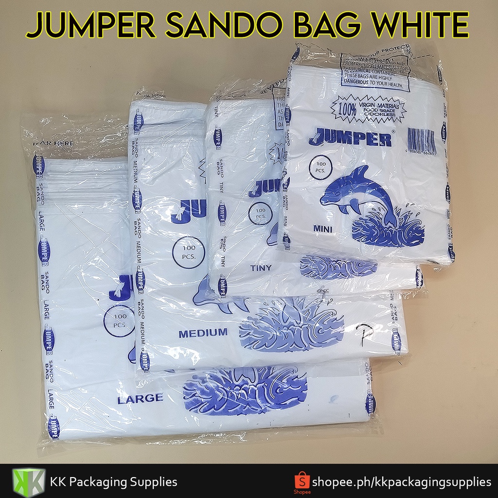 Jumper Sando Bag White (100pcs/pack) Mini | Tiny | Medium | Large ...