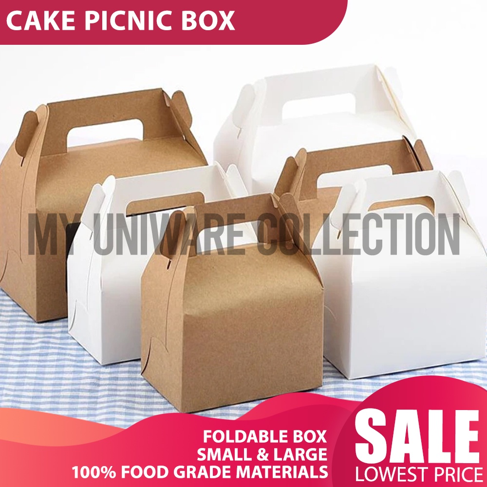 Pastry Kraft Paper Case Cake Cookie Food Pack Cake Picnic Box | Shopee ...