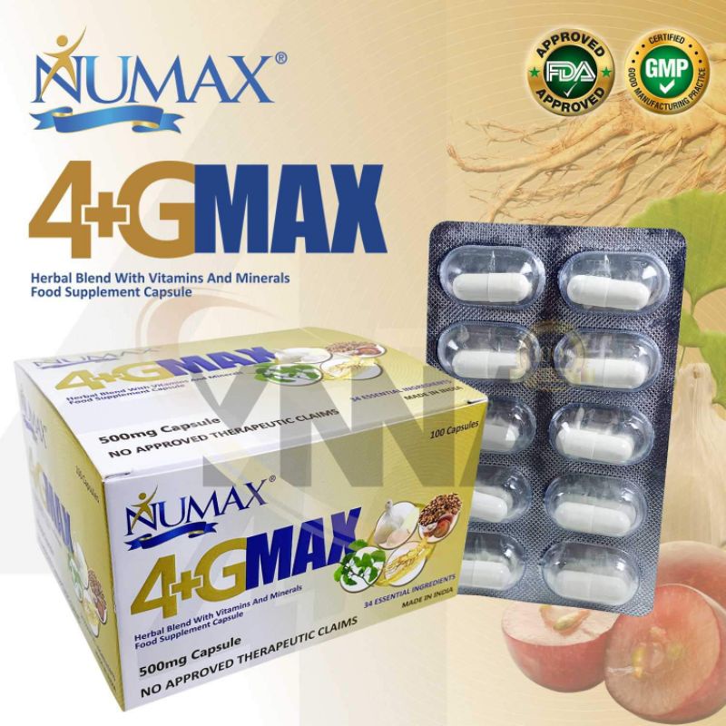 Numax 4+GMAX CAPSULE (4in1 supplements+Antioxidants)100capsules/BOX ...