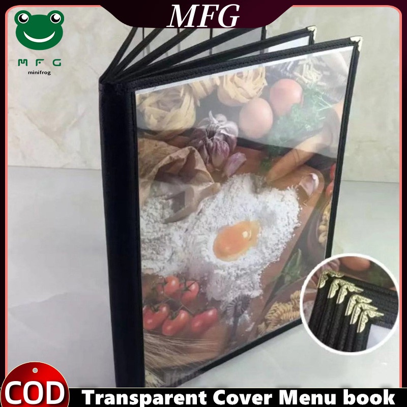 [Fast delivery] PVC transparent cookbook A4 menu clip Meatbook Drink ...