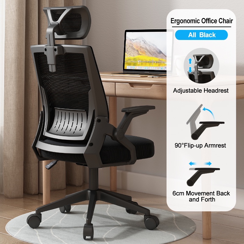 Ergonomic Office Chair, High Back Desk Chair,360-Degree Swivel ...