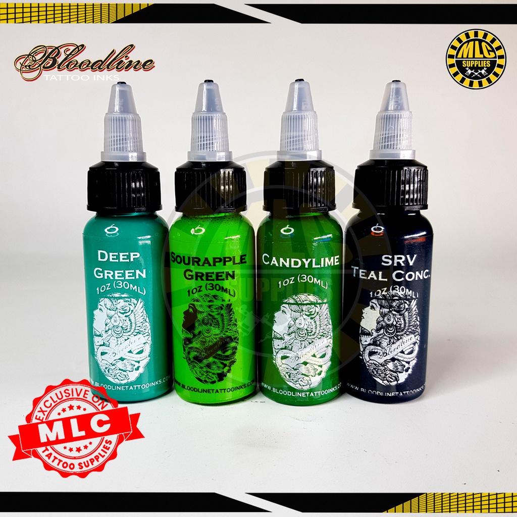 MLC Bloodline Tattoo Ink Green Shade 1 Ounce | MLC Tattoo Supplies ...