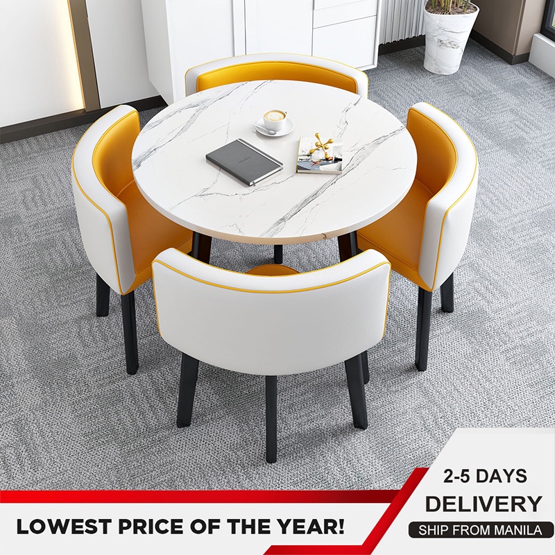 Nordic dining table set table chairs Modern minimalist chair business ...