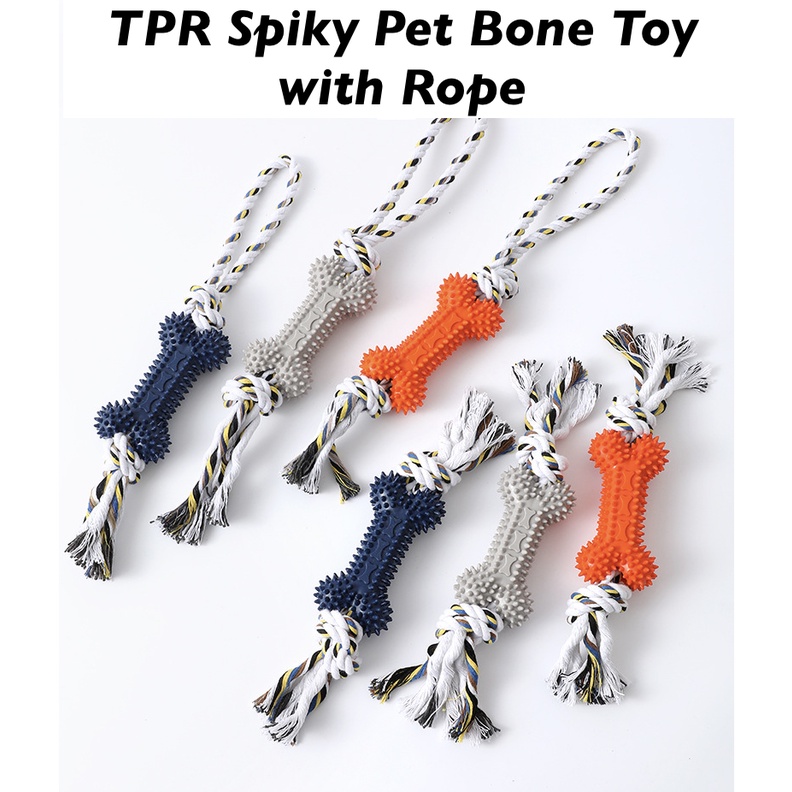 Dog Chew Toy, Cotton Rope Rubber Bone Chew Toy, Tug of War, Fetching ...