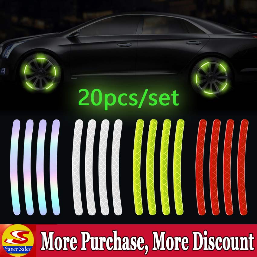 【SuperSales】20pcs Bike Wheel Luminous Sticker Safety Warning Sticker ...