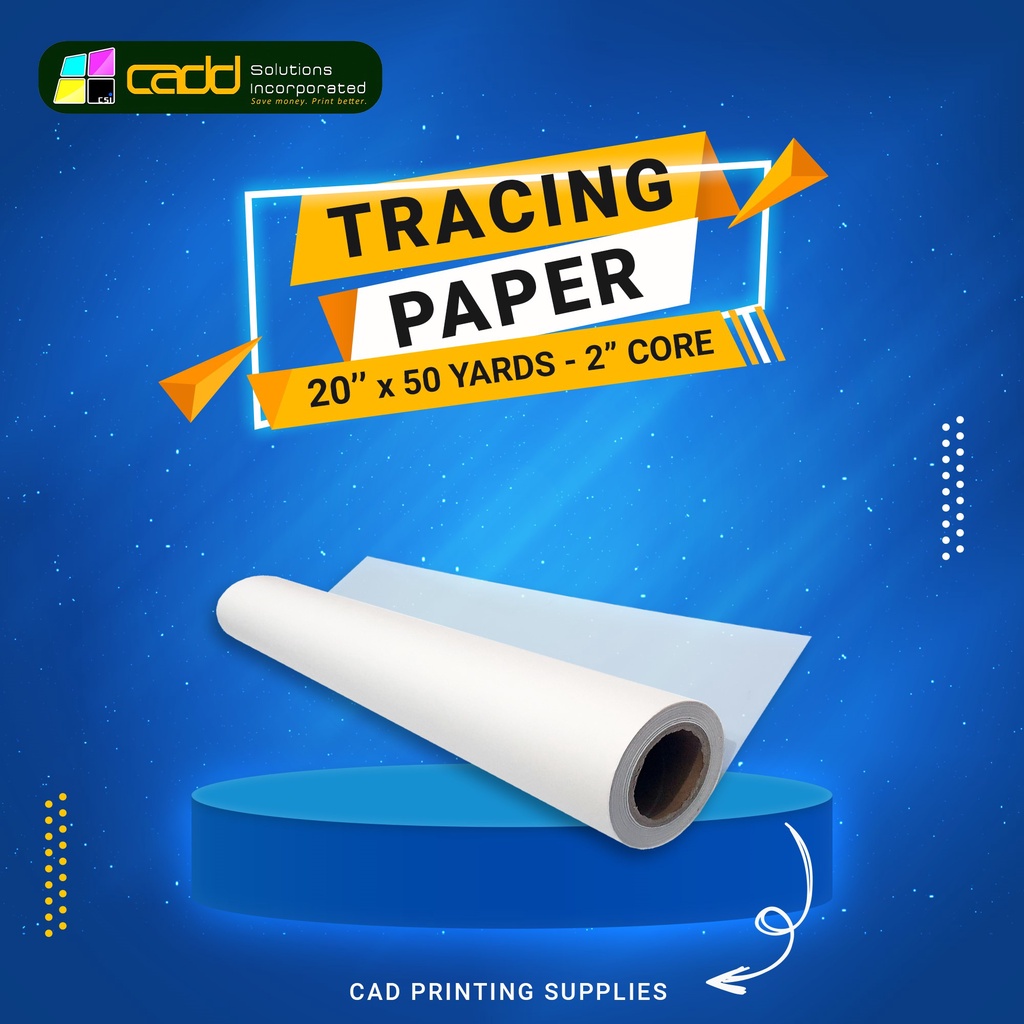 Tracing paper High Quality, Ultra white 20 inches x50 Yards - 90/95gsm ...
