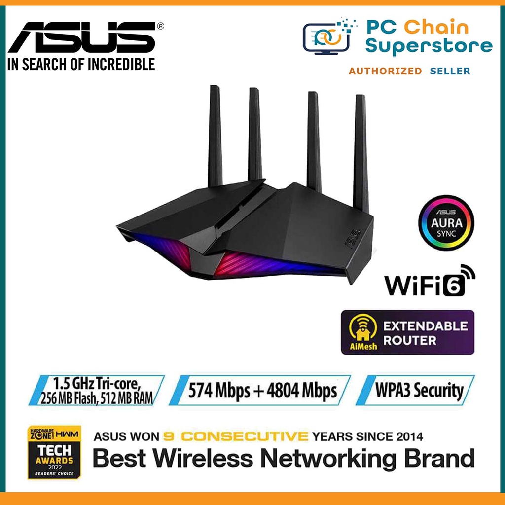 ASUS RT-AX82U AX5400 (AX82U) Dual Band WiFi 6 Gaming Router - Mobile ...