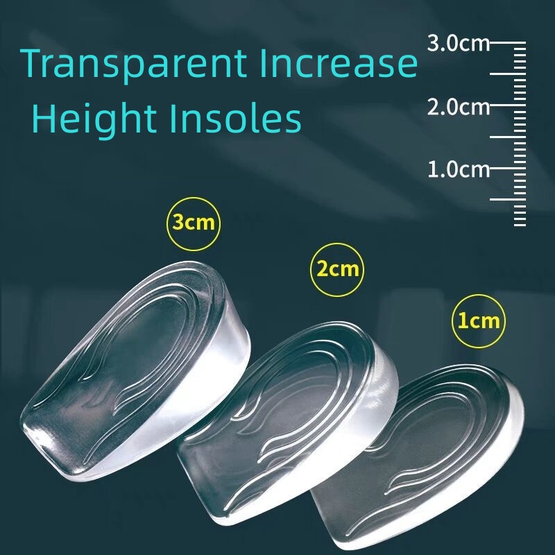 Silicone Transparent Increase Height Insoles Inner Heightening Cushion ...