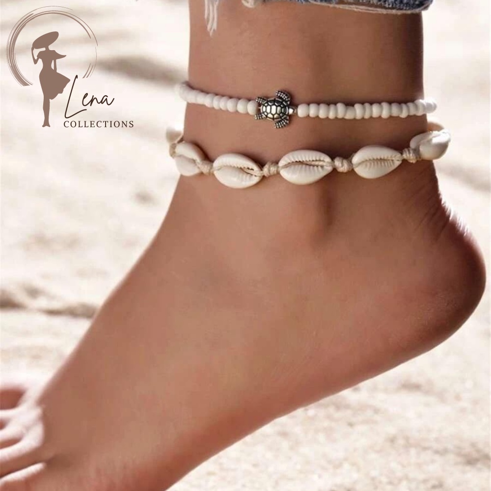 2pcs Shell Decor Beach Vibe Summer Anklet | Shopee Philippines