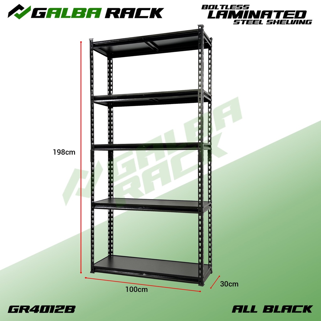 GALBA RACK Boltless Laminated Steel Shelving Adjustable Storage 3/4 ...