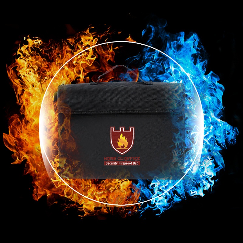 (COD) Fireproof Money Document File Bag Holder Safe Storage Bag ...
