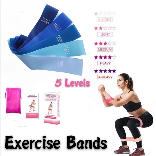 5pcs Resistance Bands Workout set Exercise Elastic Rubber Band Fitness ...