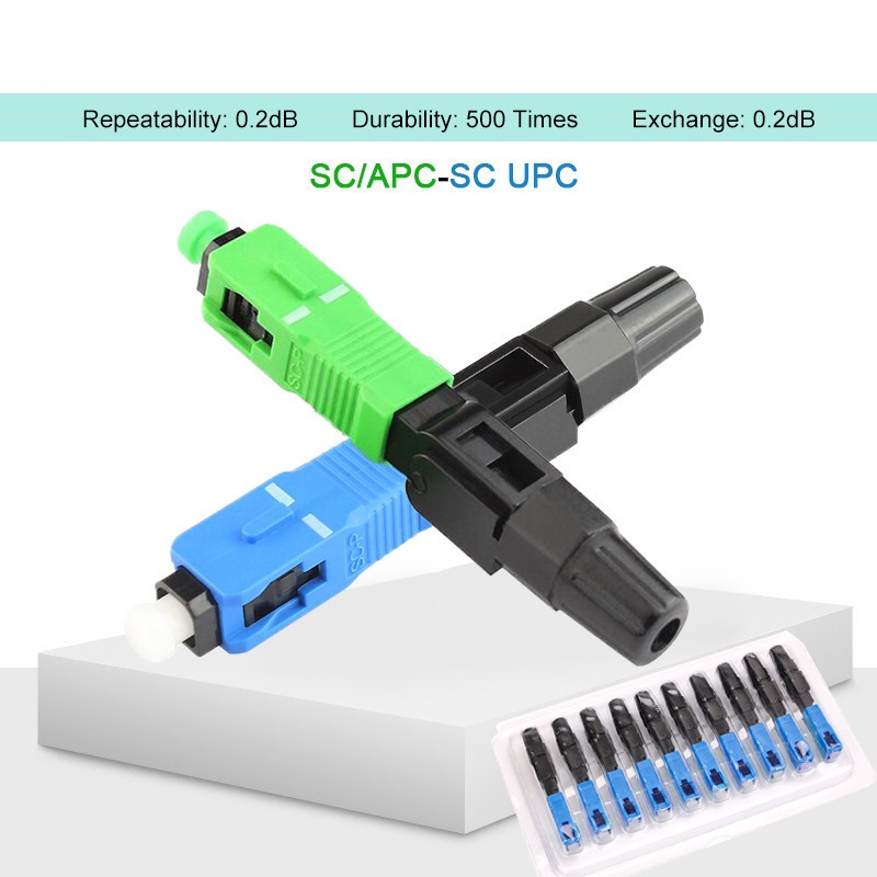 SC APC Fiber Optic Fast connector FTTH Single-mode Fiber Optic Quick Connector SC UPC ...
