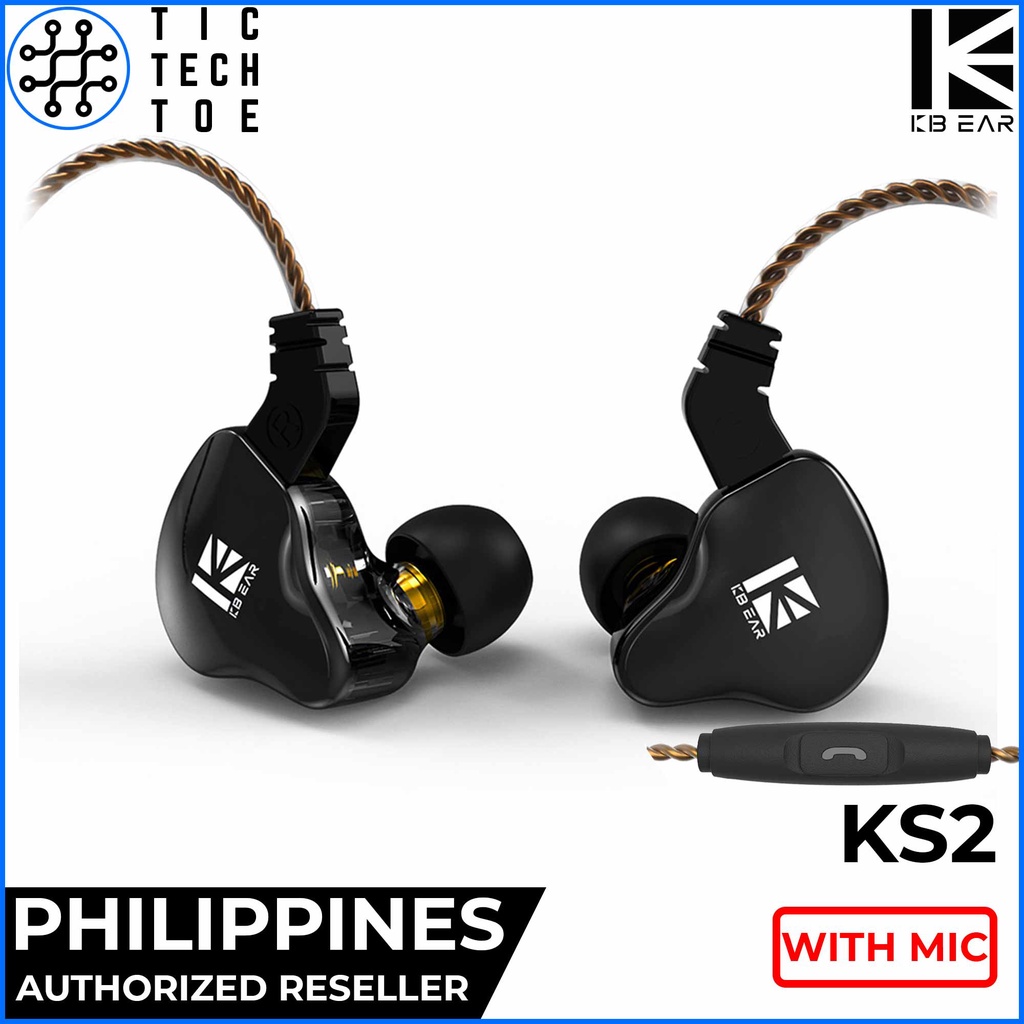 KBEAR KB EAR KS2 Hybrid BA+DD Dual Driver IEM Earphones with Mic ...