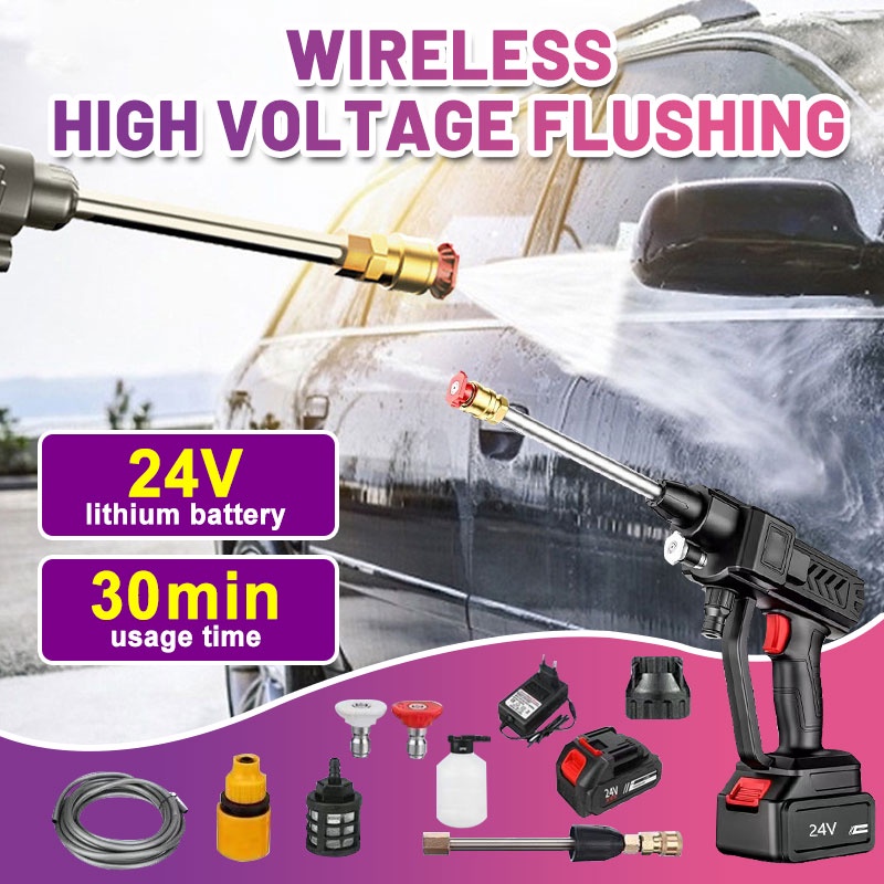 48V Wireless High Pressure Washer car pressure washer Car Wash Machine Power Spray Wash Gun ...