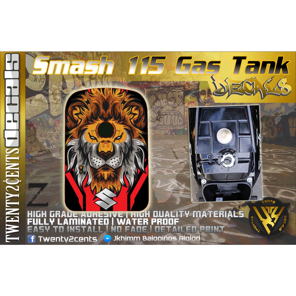 Suzuki Smash 115 High-Quality Gas tank Decal Stickers (lion) | Shopee ...