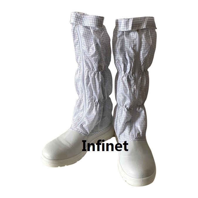 ESD Clean Room anti-static safety shoe with steel toe long booties ...