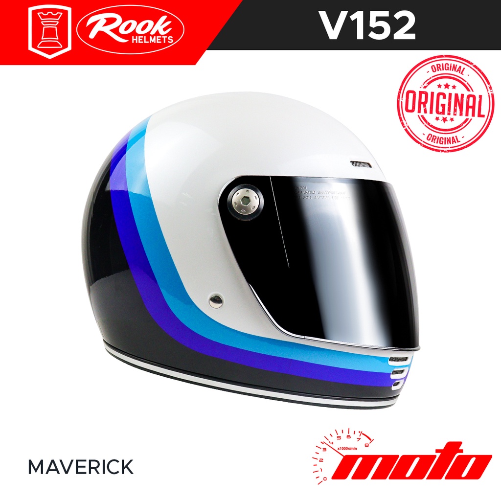 ROOK V152 MAVERICK Single Visor Helmet with Free clear lens | Shopee ...
