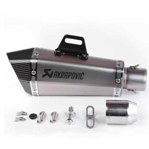 38-51mm Akrapovic Slant Exhaust Pipe Premium Stainless Steel ...