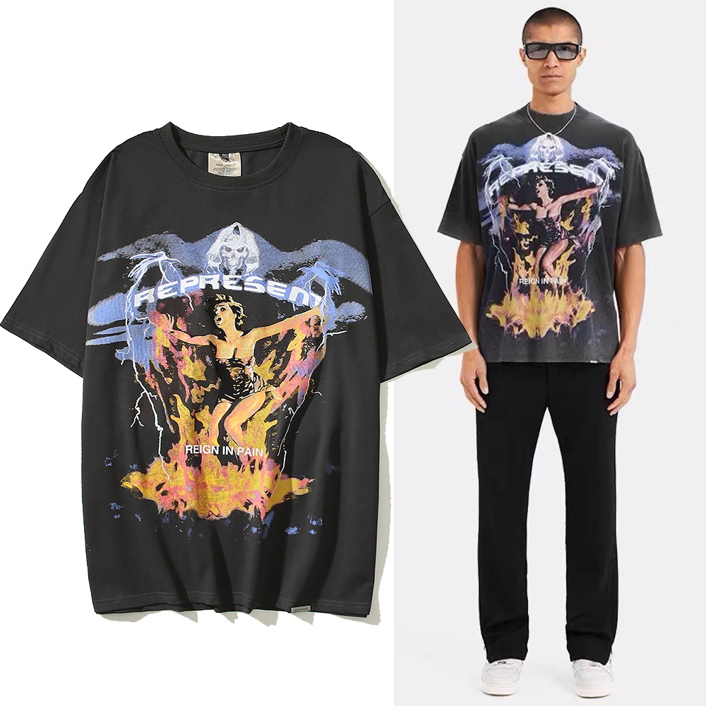 CRREPRESENTCLO Flame Controler Tshirt for Men Summer Tee Shirts ...