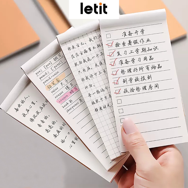 Letit Portable Notebook Kraft Paper Memo Pad Sticky Note Pocket ...