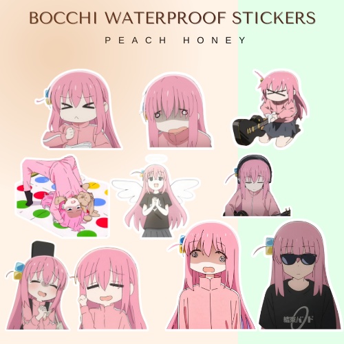 Bocchi The Rock Waterproof Vinyl Scratch Proof Stickers High Quality ...
