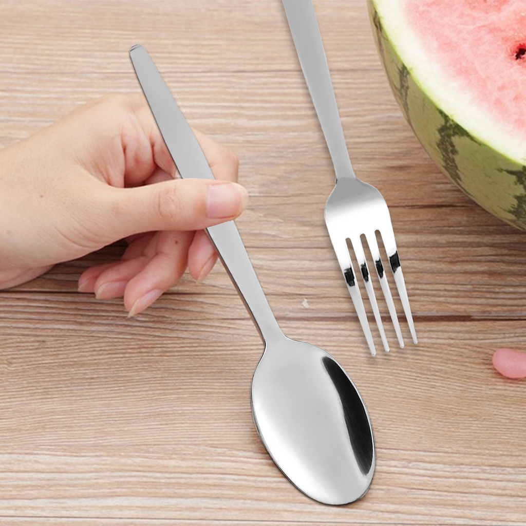 Ziyang Silver Stainless Steel Table Spoons / Forks Standard Size 12pcs ...